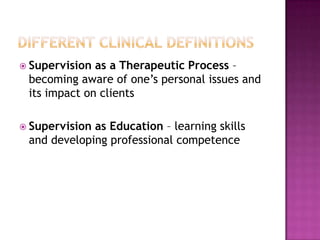 Clinical supervision in alcohol and drug abuse counseling | PPTX