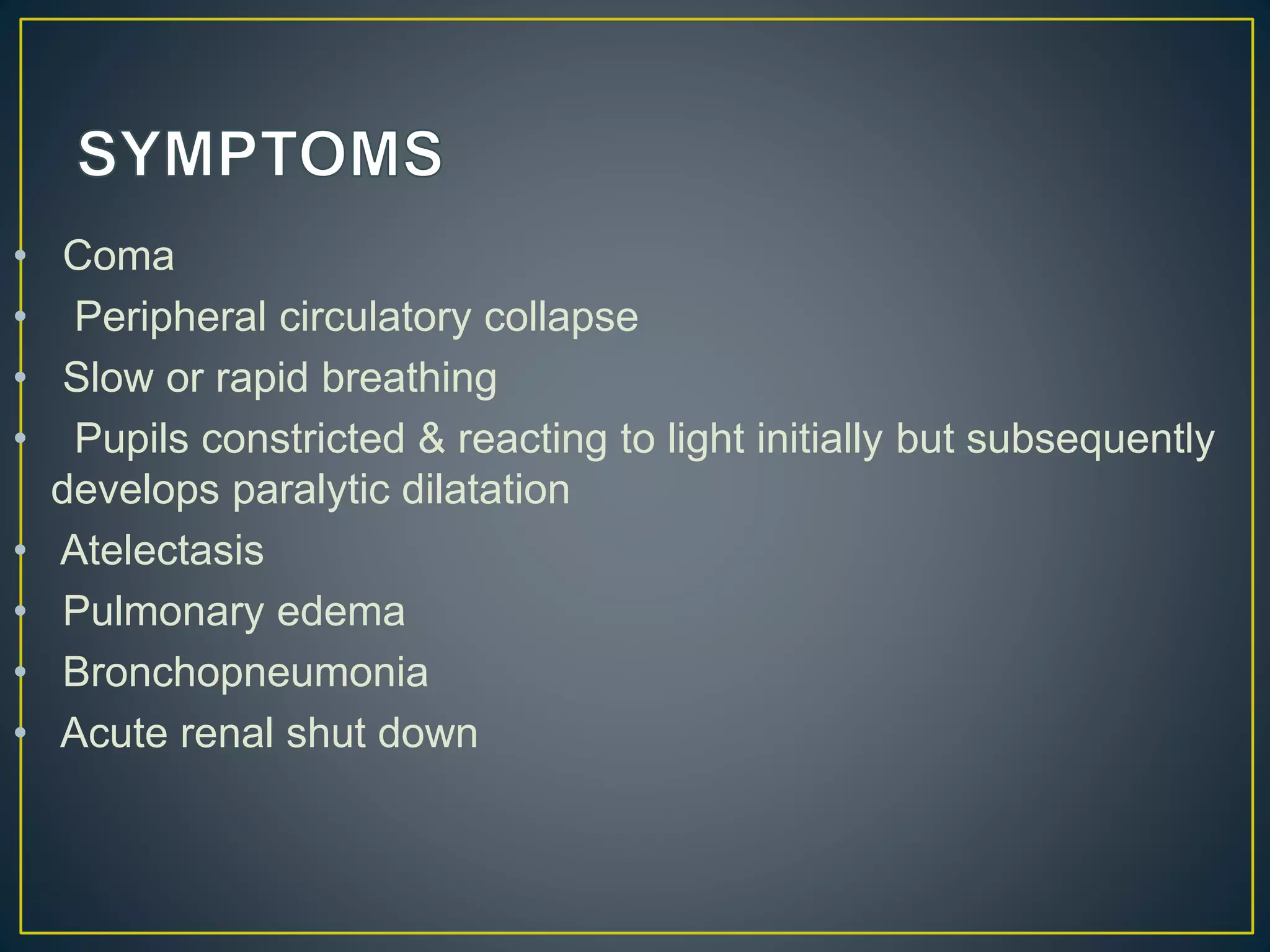 Clinical symptoms and management of poisonings | PPTX