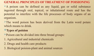 CLINICAL SYMPTOMS & MANAGEMENT OF POISONING.pptx