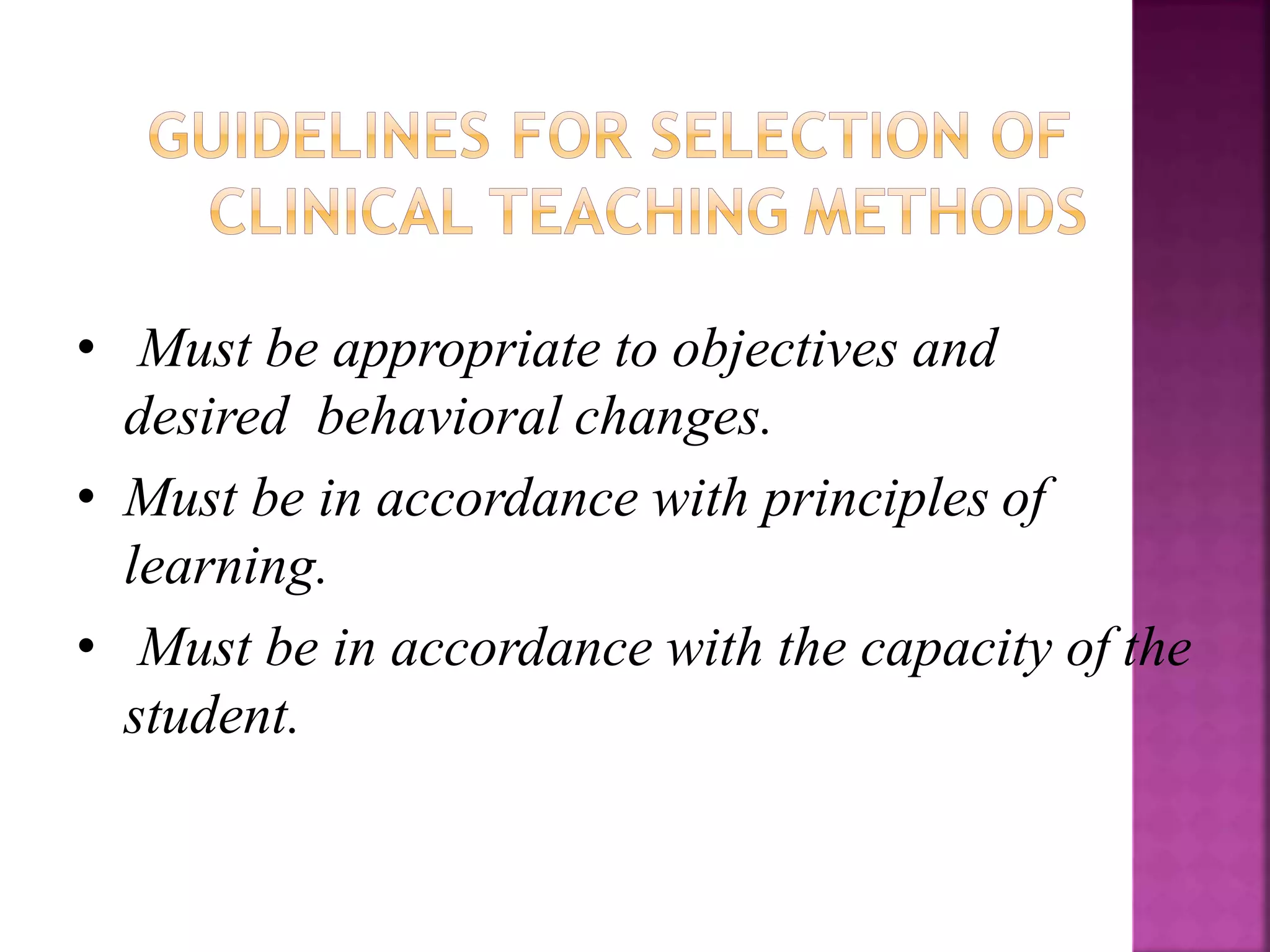 Clinical teaching methods | PPTX