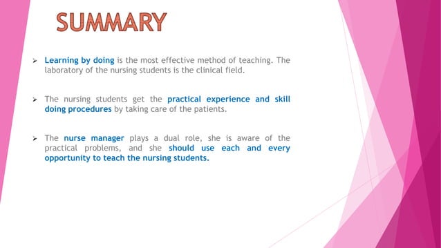 CLINICAL TEACHING METHODS.ppt FOR NURSESx | PPTX | Educational ...
