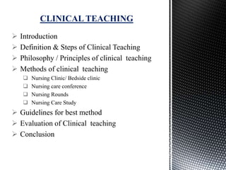 CLINICAL TEACHING METHODS HARSHIT YADAV AGRA | PPTX