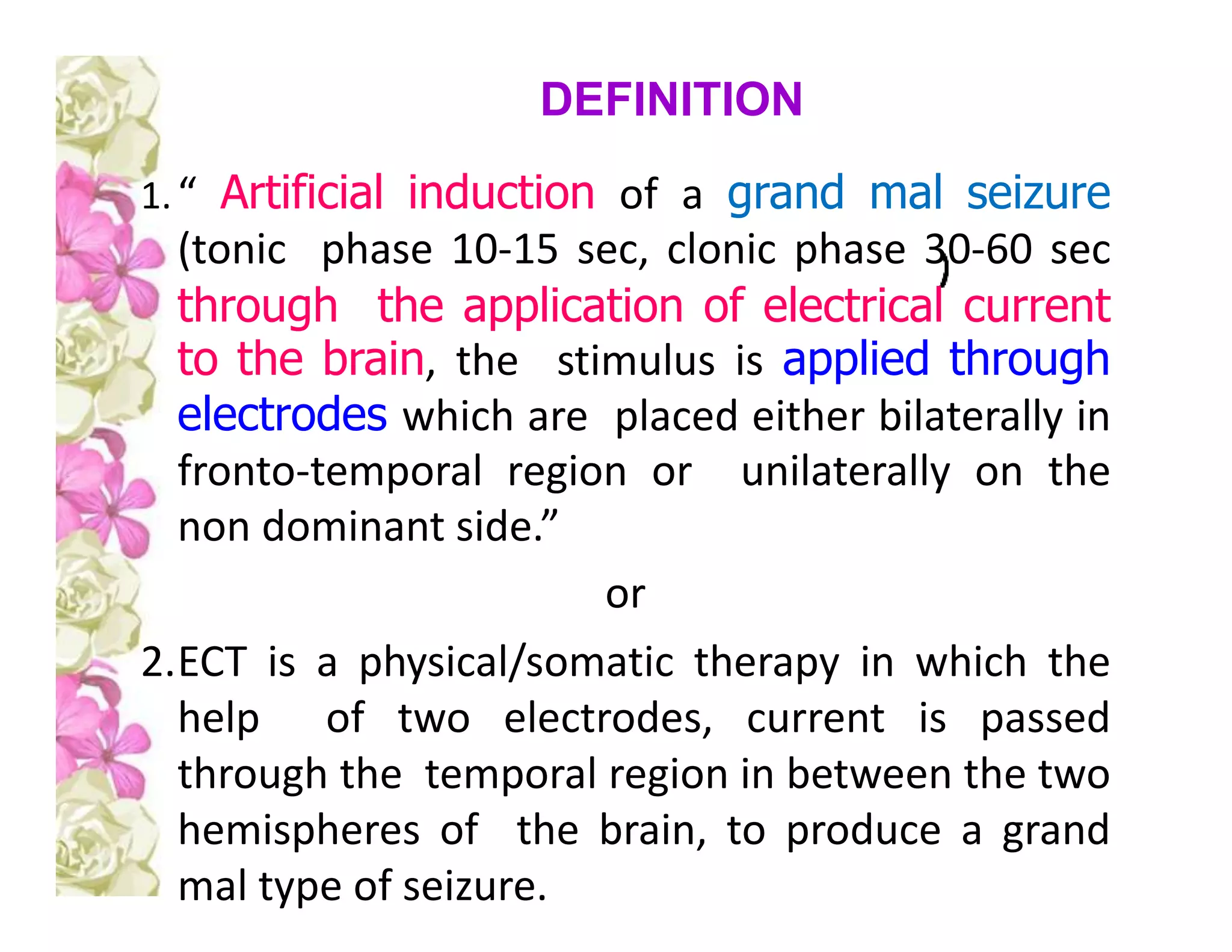 Clinical teaching on electro convulsive therapy | PPT