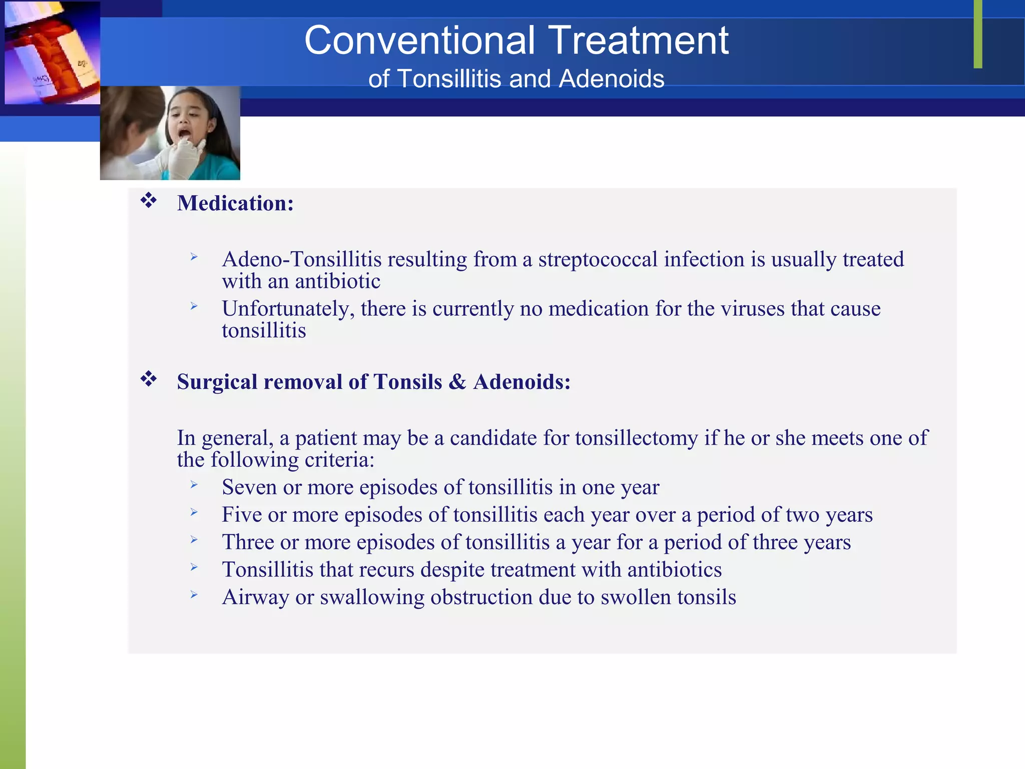 Clinical tips for the management of adeno tonsillitis | PPT