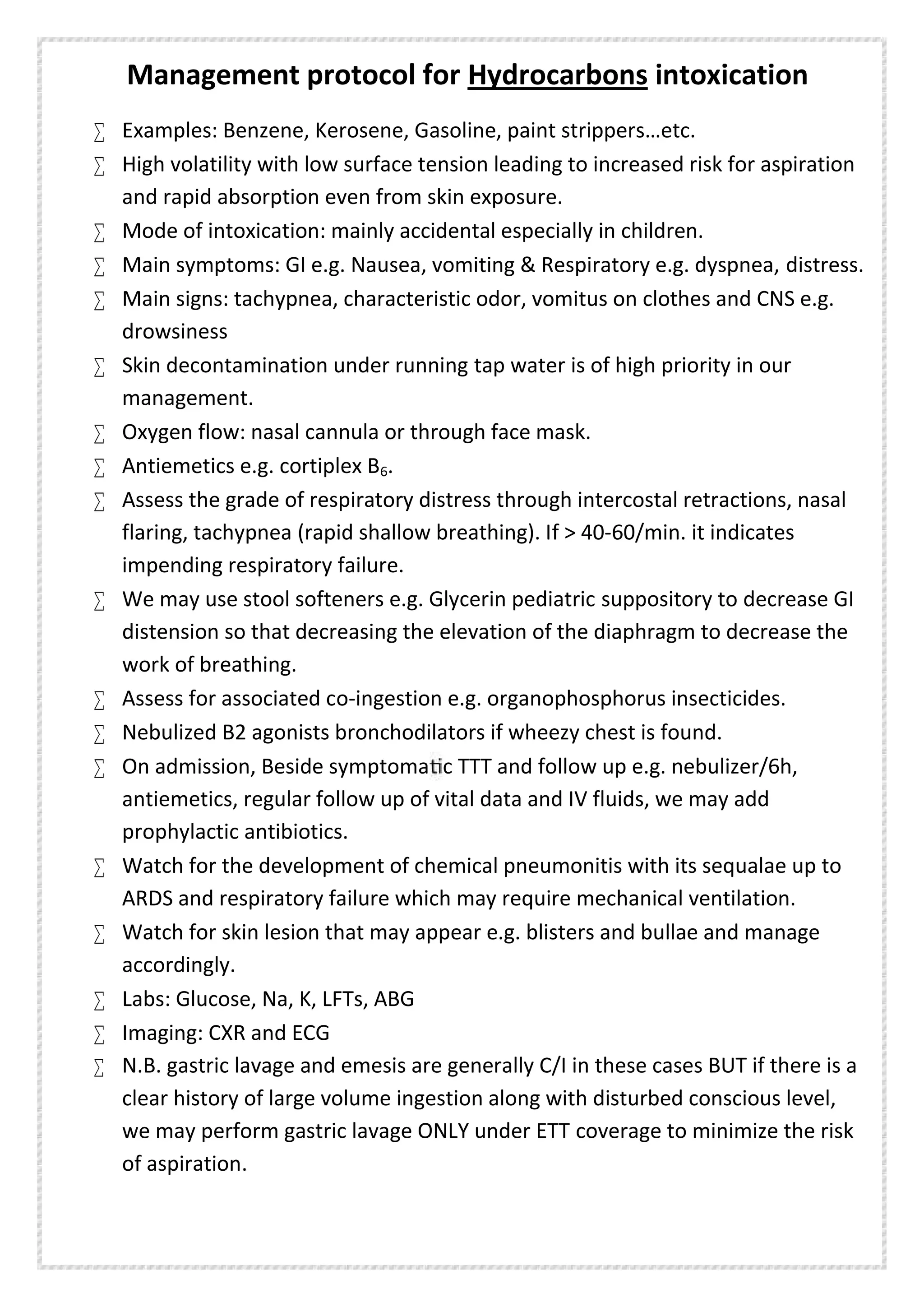 Clinical toxicology management protocols | PDF | Lung and Respiratory ...