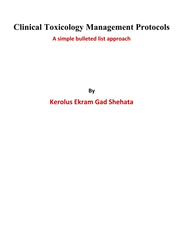 Clinical toxicology management protocols | PDF | Lung and Respiratory ...