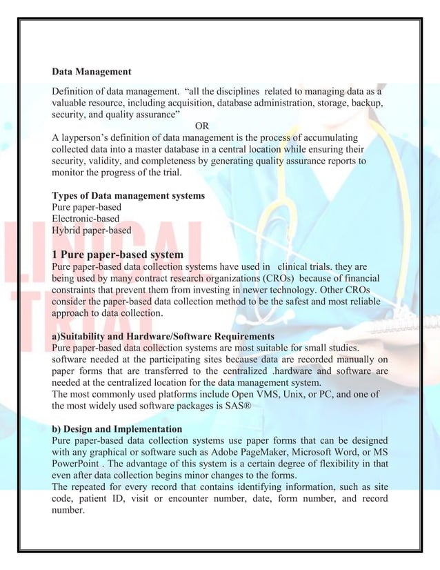 clinical Trial Data Management .pdf | Databases | Computer Software and ...