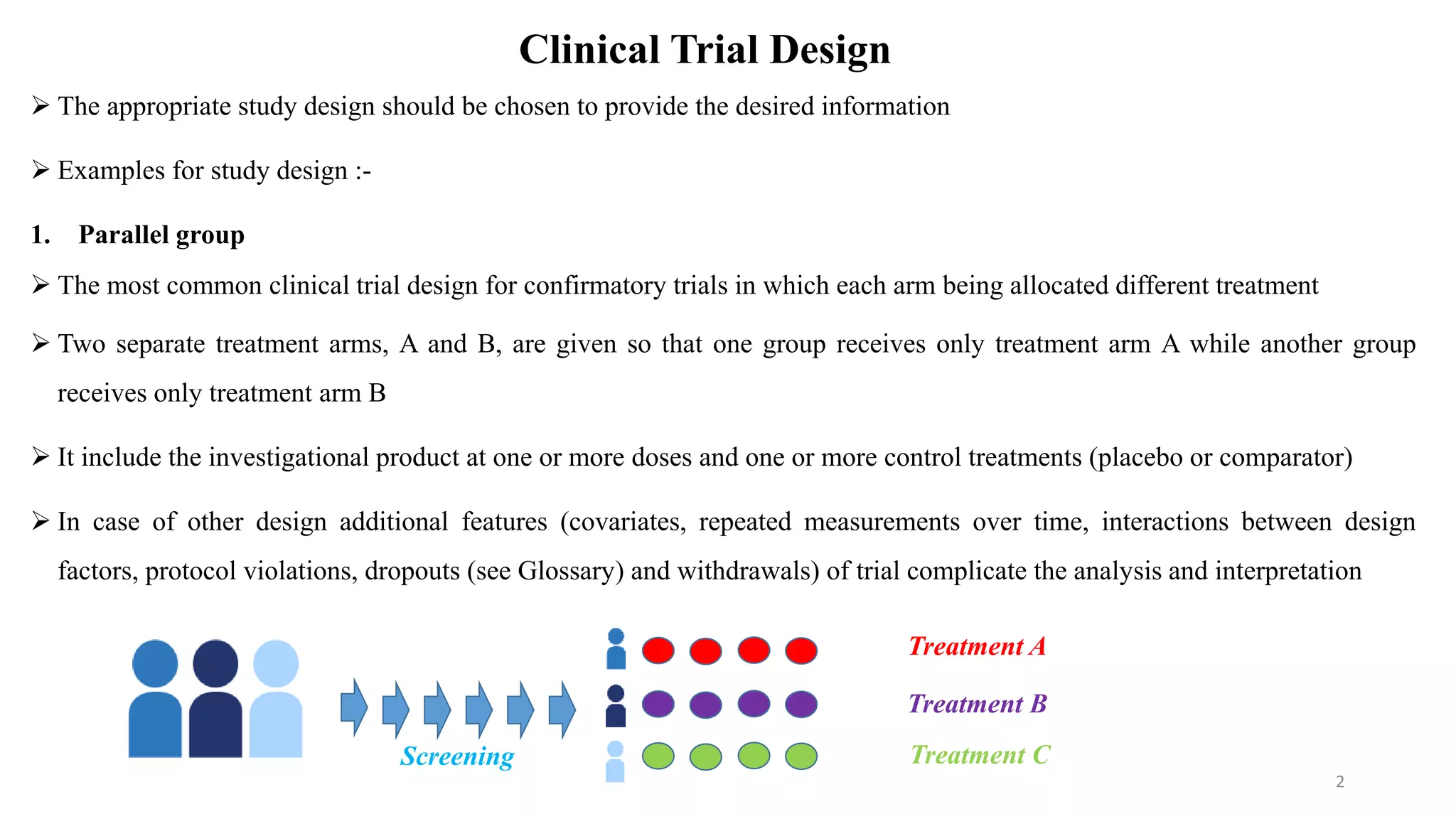 Clinical trial design, Trial Size, and Study Population | PPTX