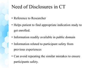 Disclosures in Clinical Trials | PDF