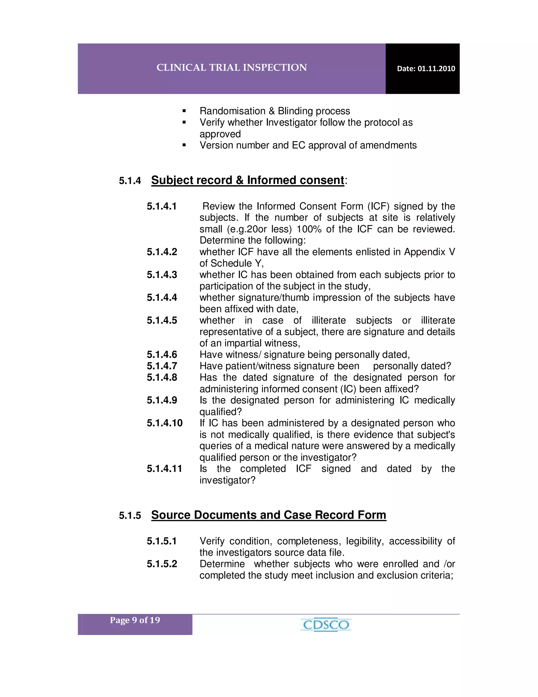 Clinical trial inspection programme of india | PDF