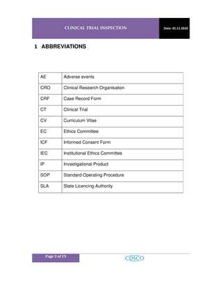 Clinical trial inspection programme of india | PDF