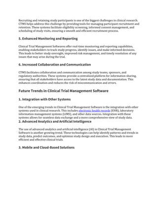 Top 10 Clinical Trial Management Software (CTMS) | The Lifesciences Magazine | PDF