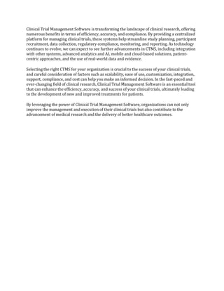 Top 10 Clinical Trial Management Software (CTMS) | The Lifesciences ...