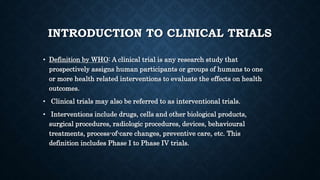 clinical trials and phases ptx | PPTX | Pharmaceutical Industry ...