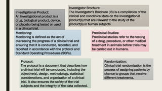 clinical trials(Terminologies & management) | PPTX