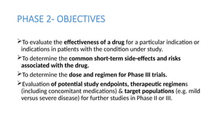 CLINICAL TRIALS - PHASES department of pharmacology | PPTX