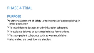 CLINICAL TRIALS - PHASES department of pharmacology | PPTX