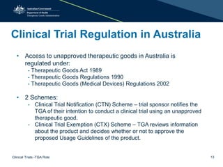 Clinical trials - TGA role | PPTX