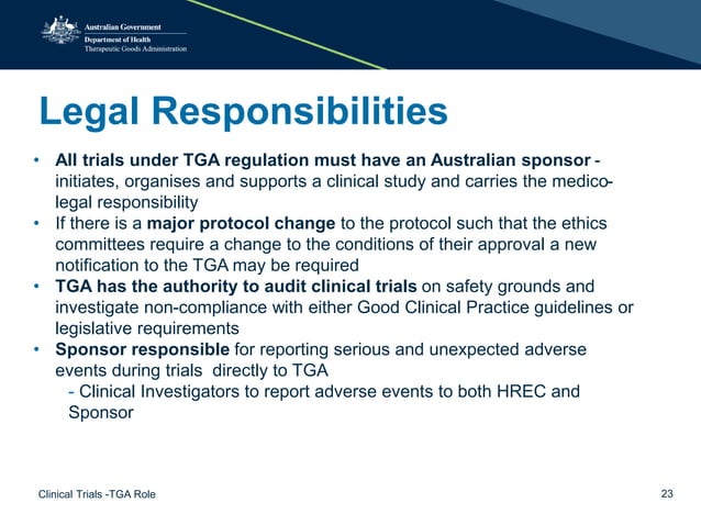 Clinical trials - TGA role | PPT