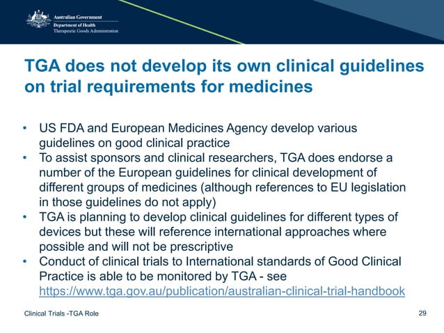 Clinical trials - TGA role | PPT