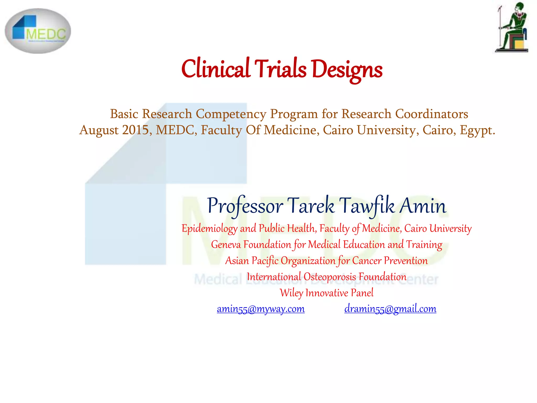 Clinical trials designs | PPTX