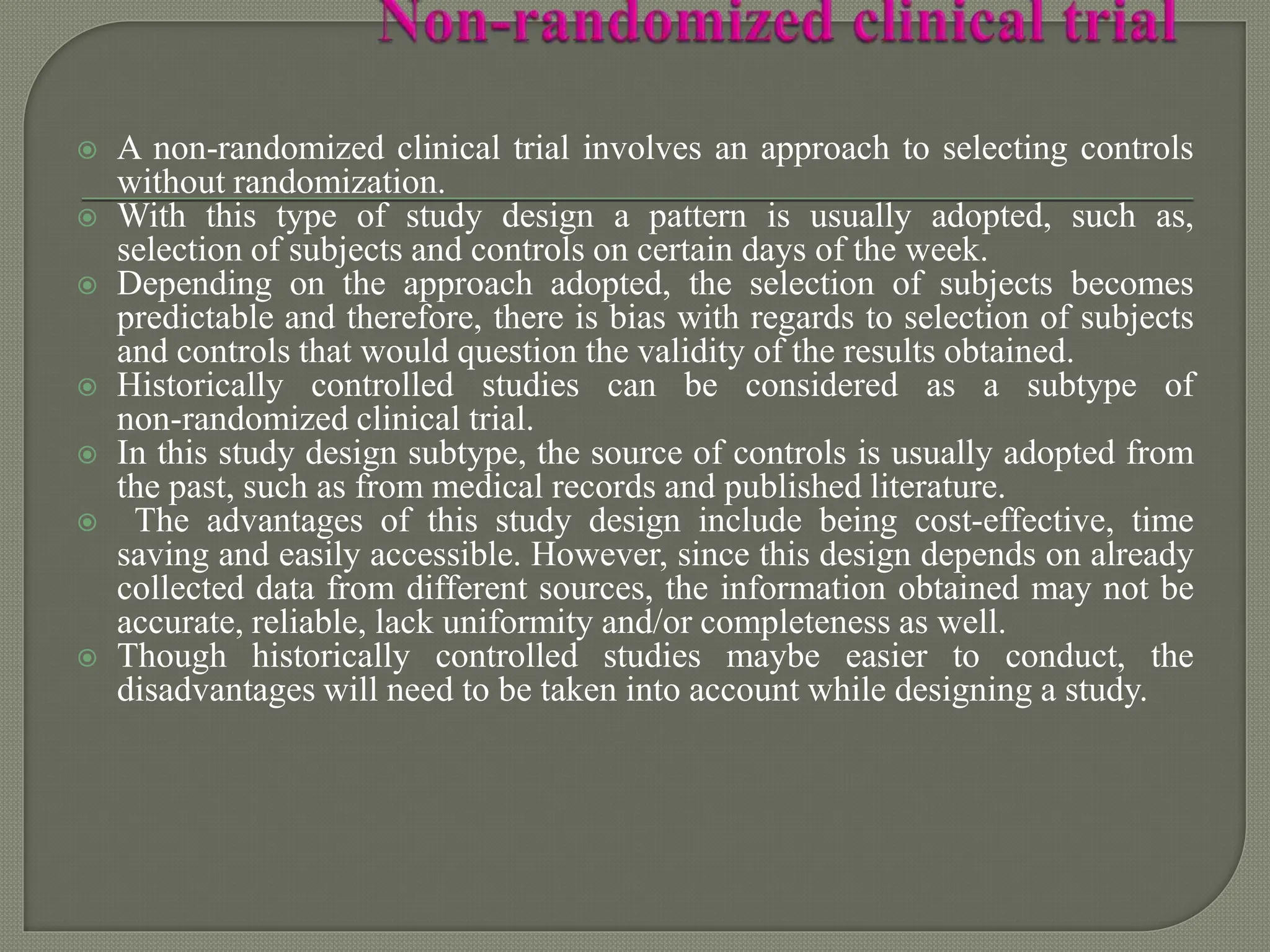 RESEARCH METHODOLOGY- INTERVENTIONAL STUDY DESIGNS: clinical trials ppt ...