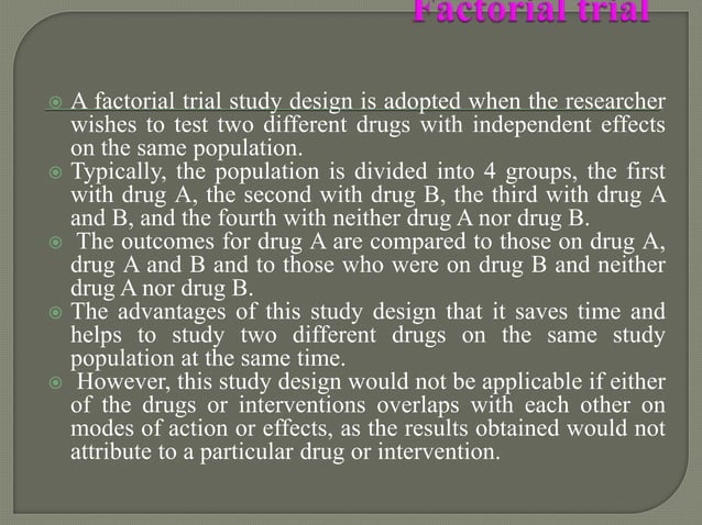 RESEARCH METHODOLOGY- INTERVENTIONAL STUDY DESIGNS: clinical trials ppt ...
