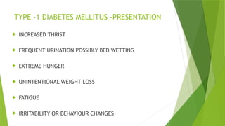 clinical types nd presentation of diabetes.pptx | Diabetes | Diseases ...