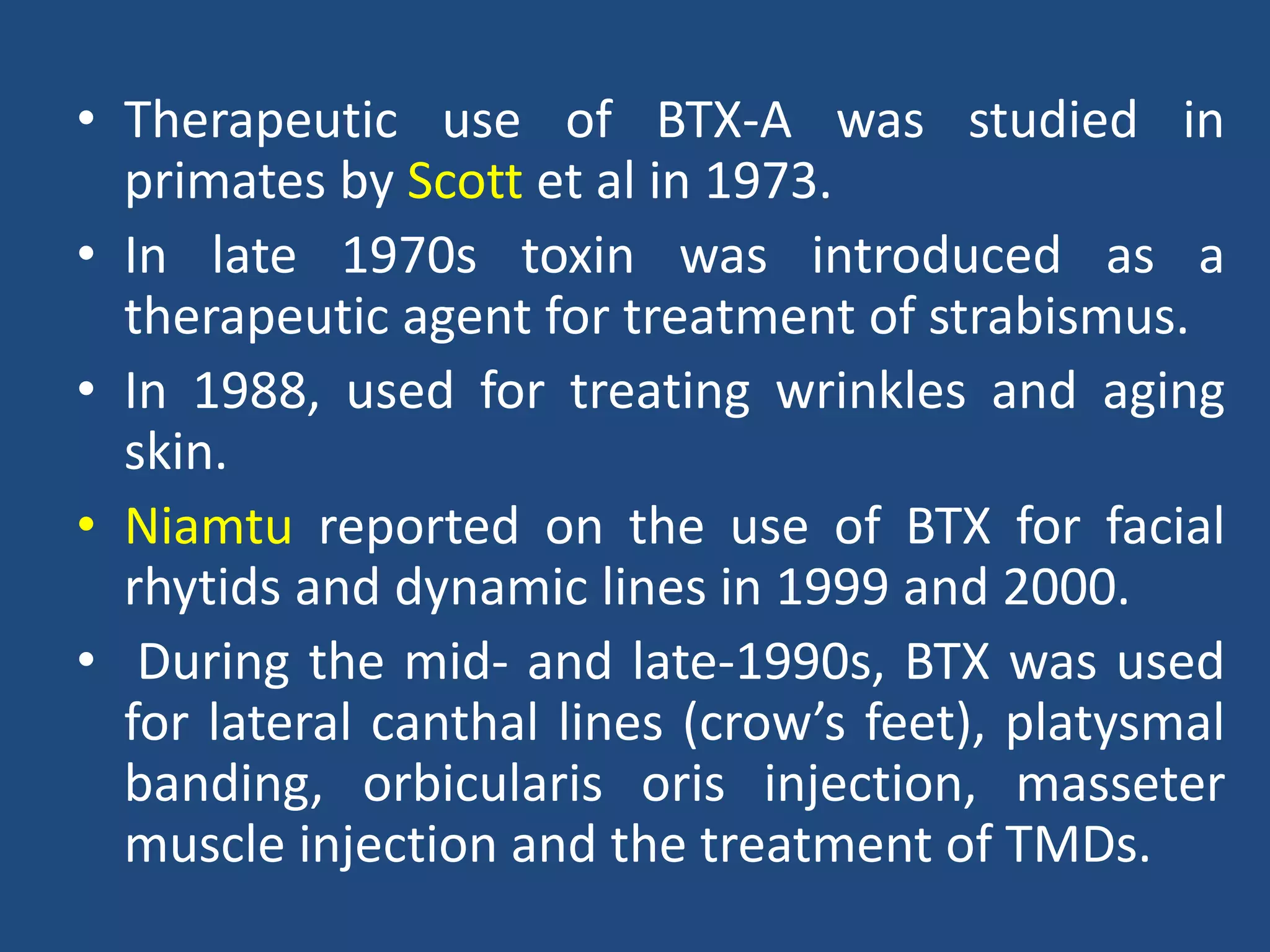 Clinical use of botulinum toxins in omfs | PPTX