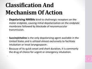 Neuromuscular Blocking Agents Mechanism Of Action