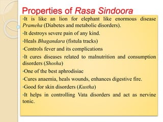 Clinical uses of rasa sindoora | PPTX