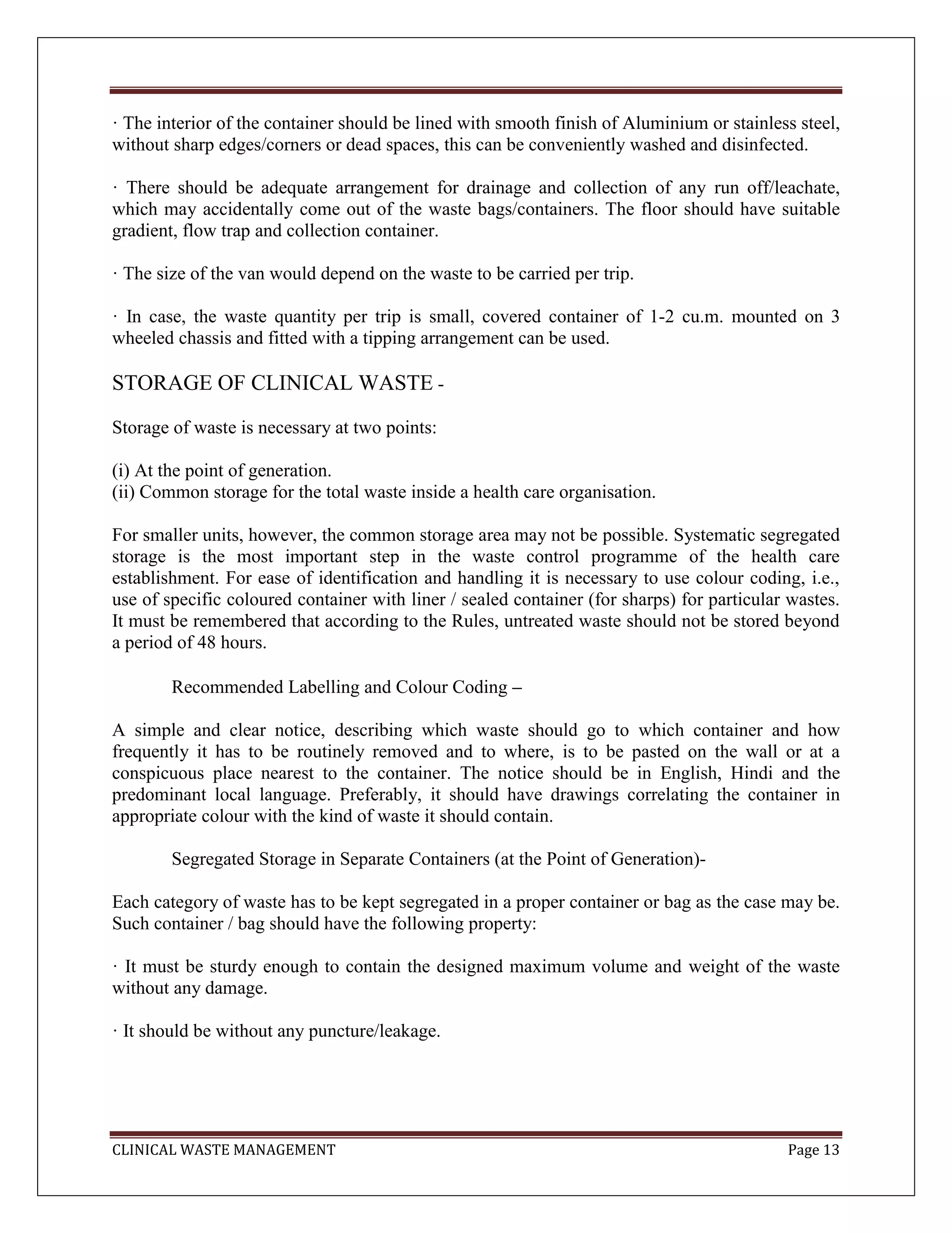 Clinical Waste Management | DOCX