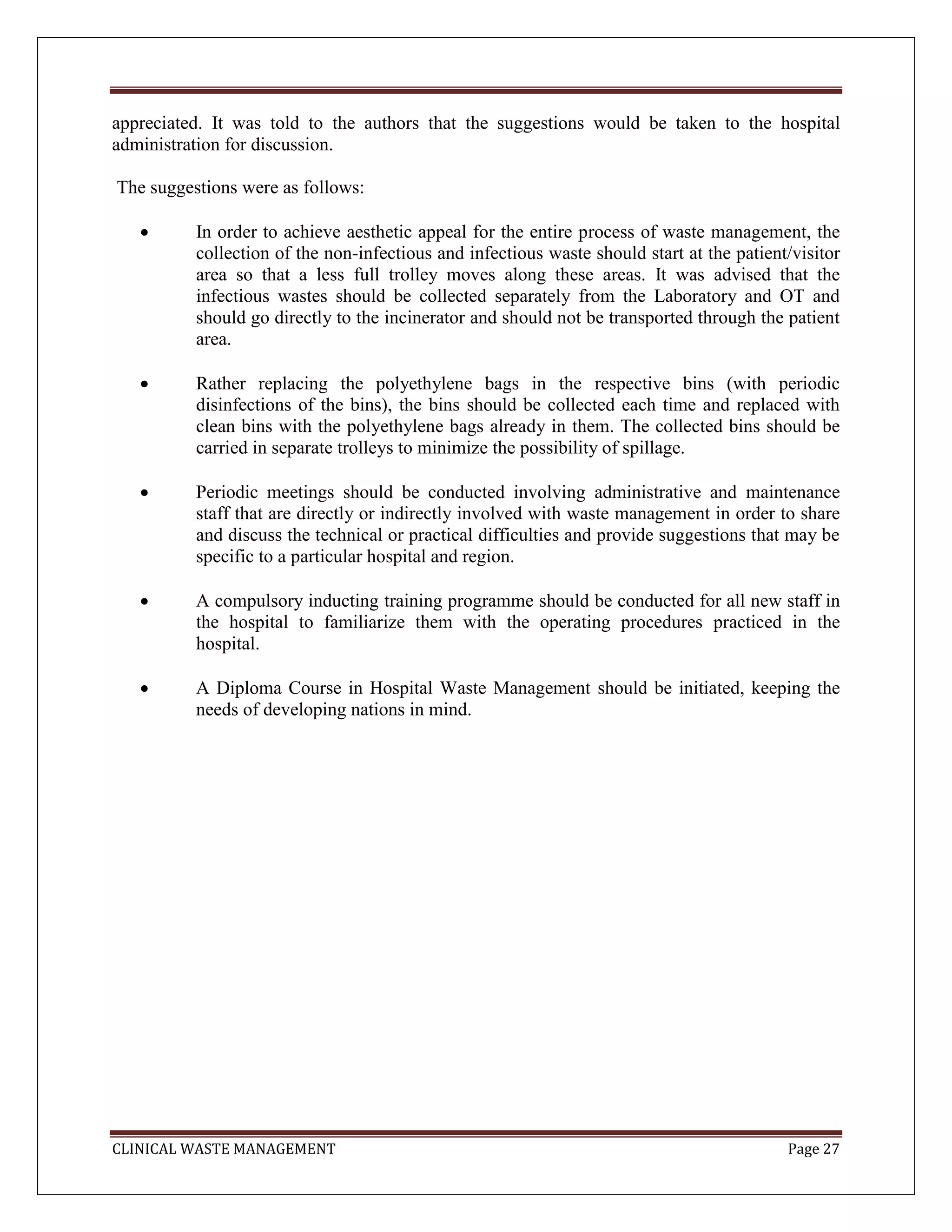 Clinical Waste Management | DOCX