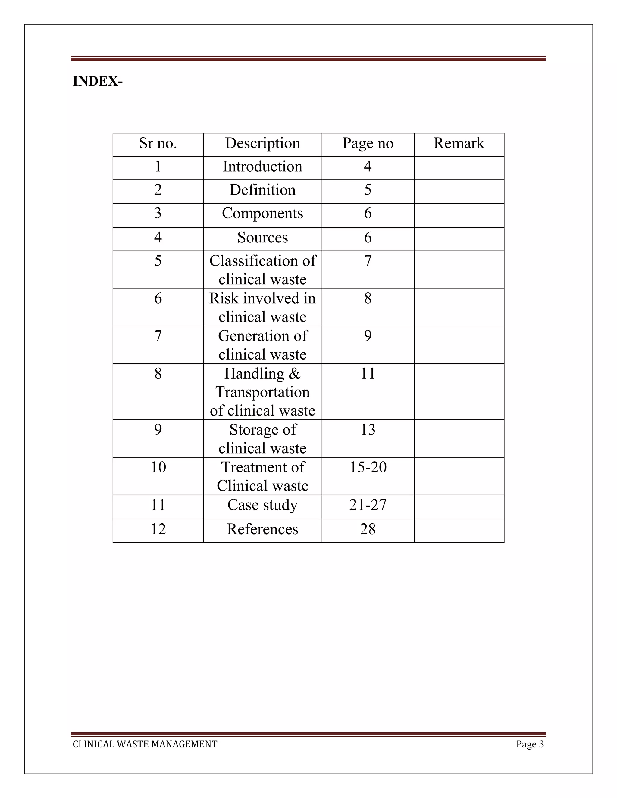 Clinical Waste Management | DOCX