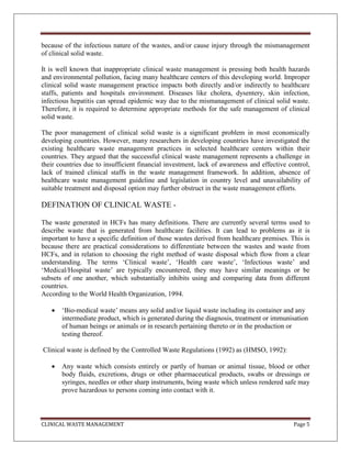 Clinical Waste Management | DOCX