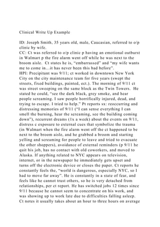Clinical Write Up ExampleID Joseph Smith, 35 years old, male,.docx