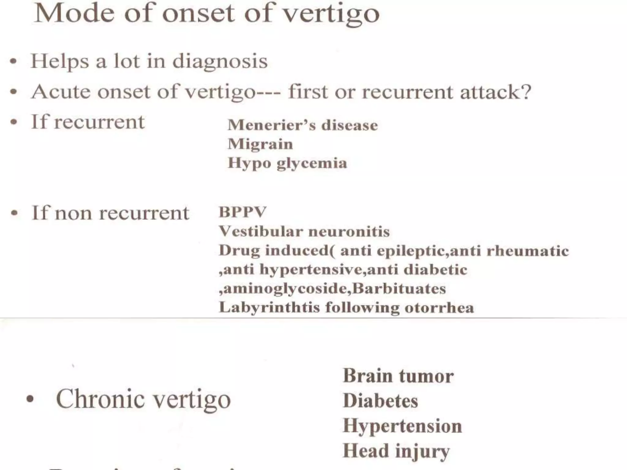 Clinic based management of vertigo. | PPT