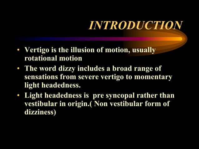 Clinic based management of vertigo. | PPT
