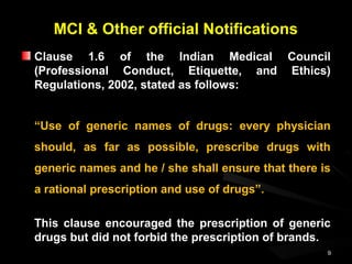 Clinician view point on prescribing Generic Medicine | PPT