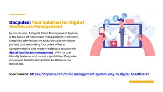 Clinic Management System – Way to Digital Healthcare.pptx