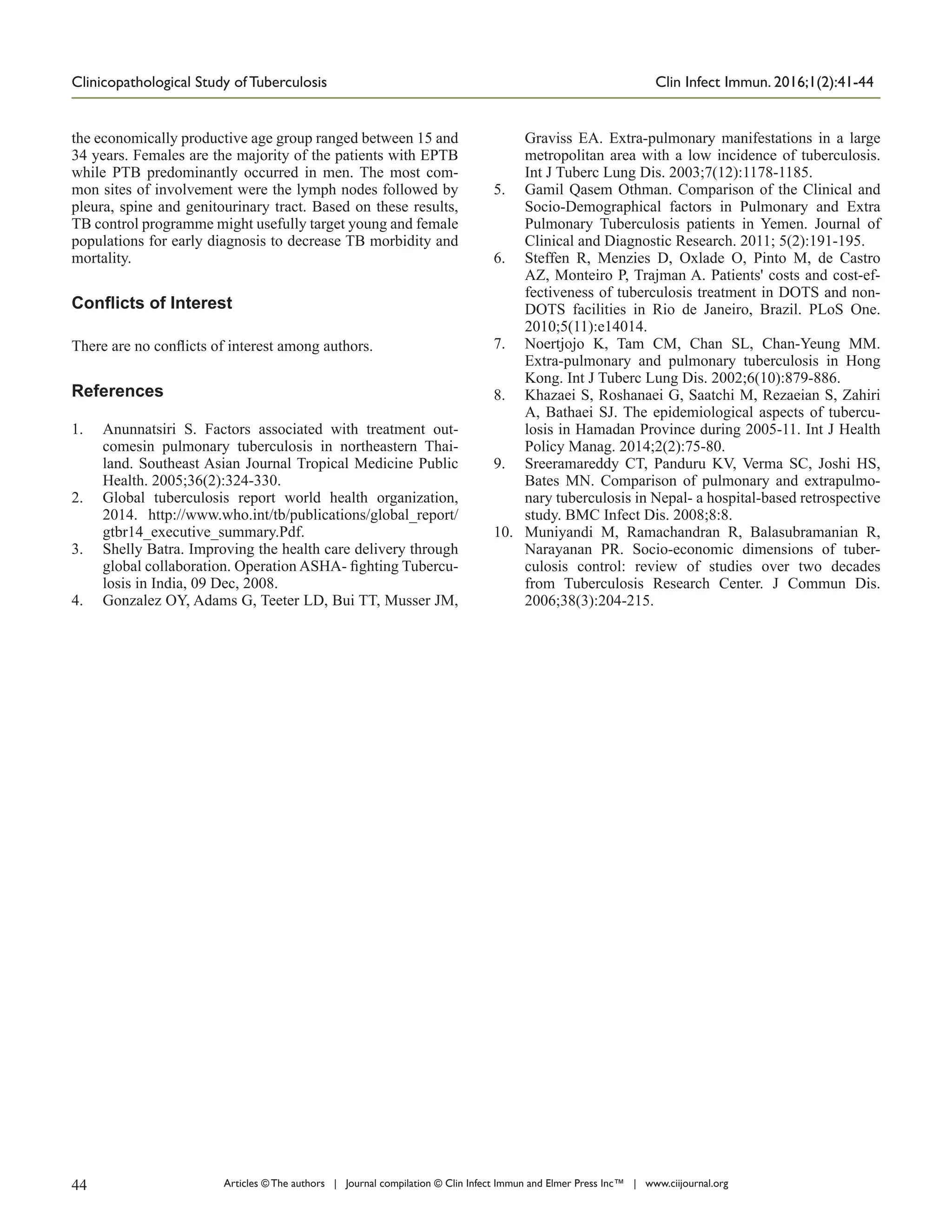 Clinicopathological study of tuberculosis patients in a tertiary care ...