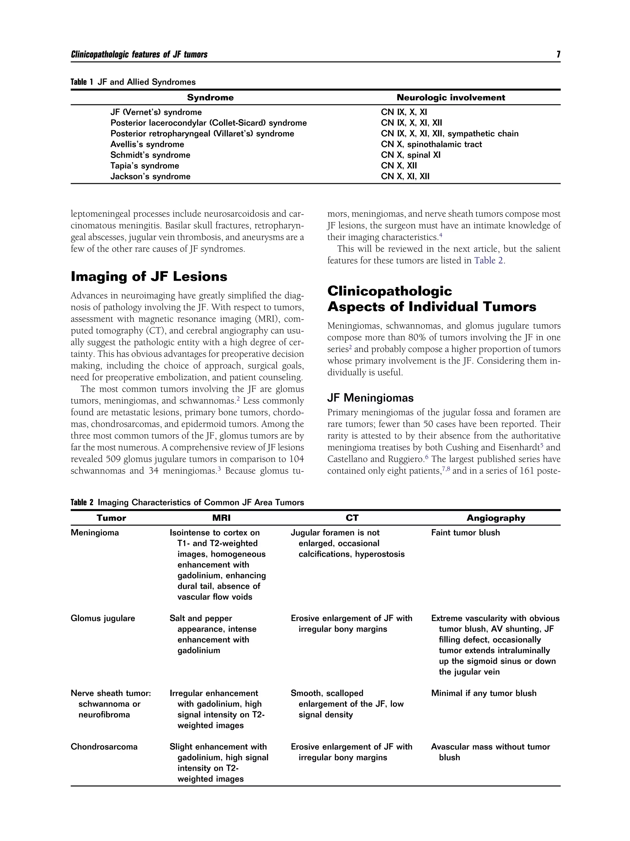Clinicopathologic features of jugular foramen tumors | PDF