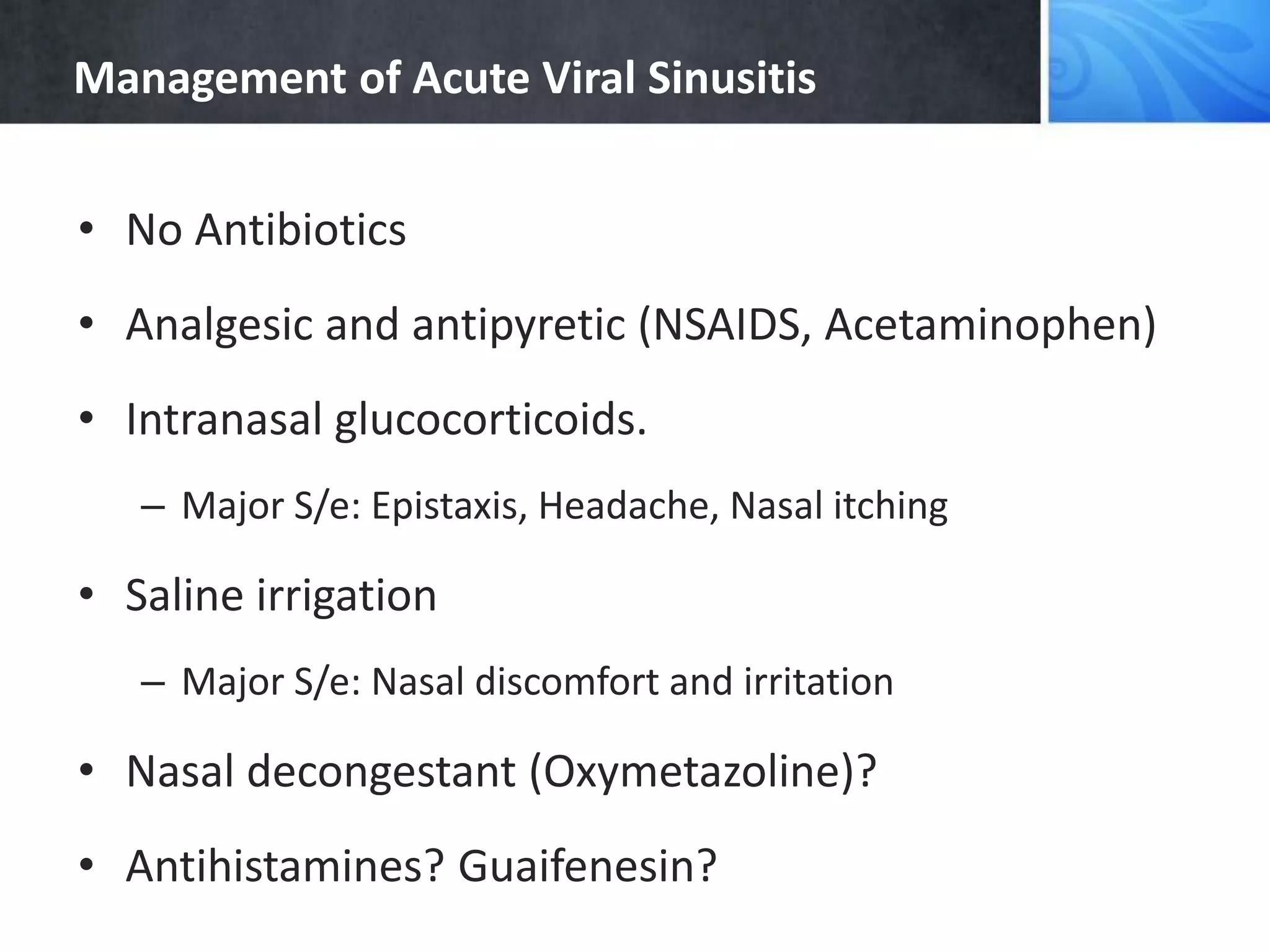 What's trending in Sinusitis | PPTX