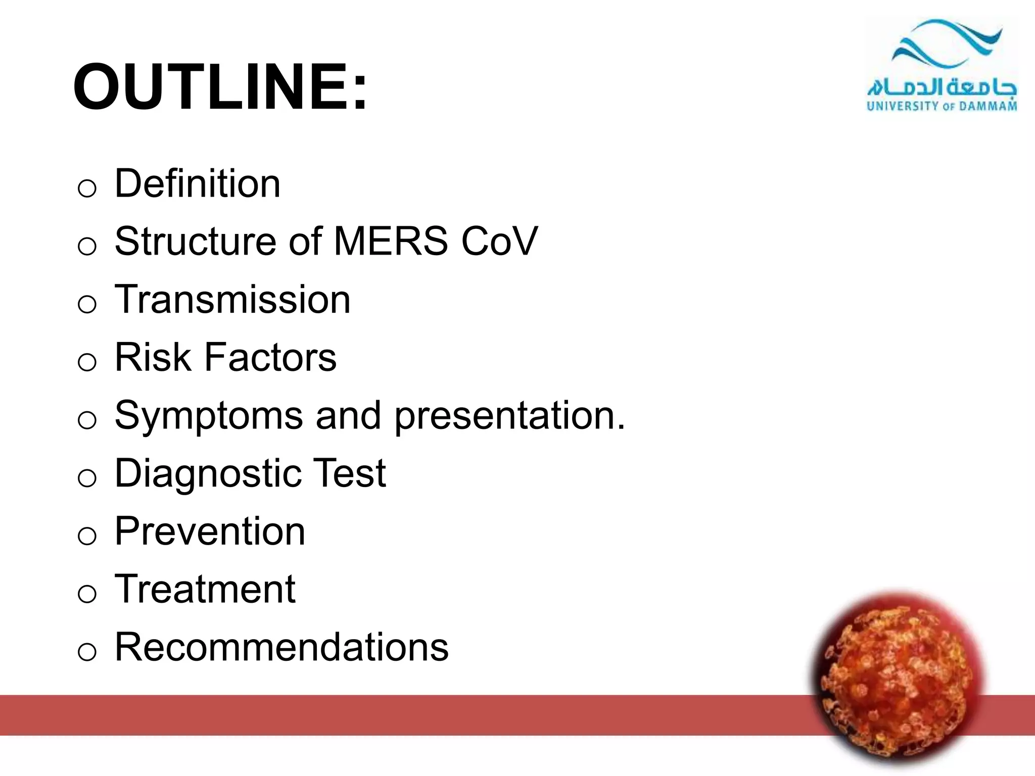 Middle East Respiratory Syndrome "MERS-CoV" | PPTX