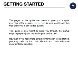 ClinicPro Online QuickStart Guide | PPSX