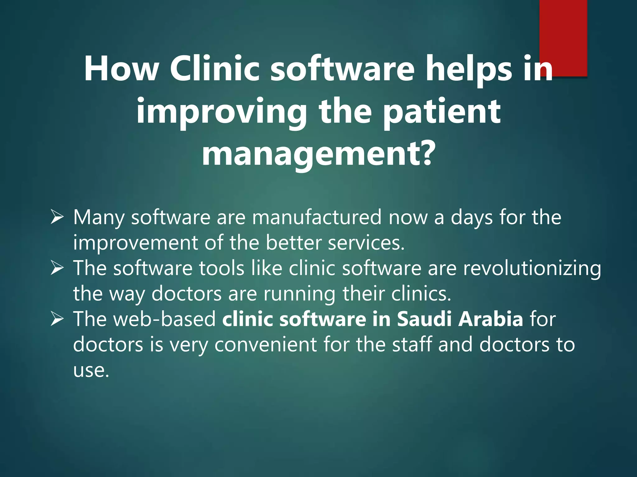 Clinic software | PPTX