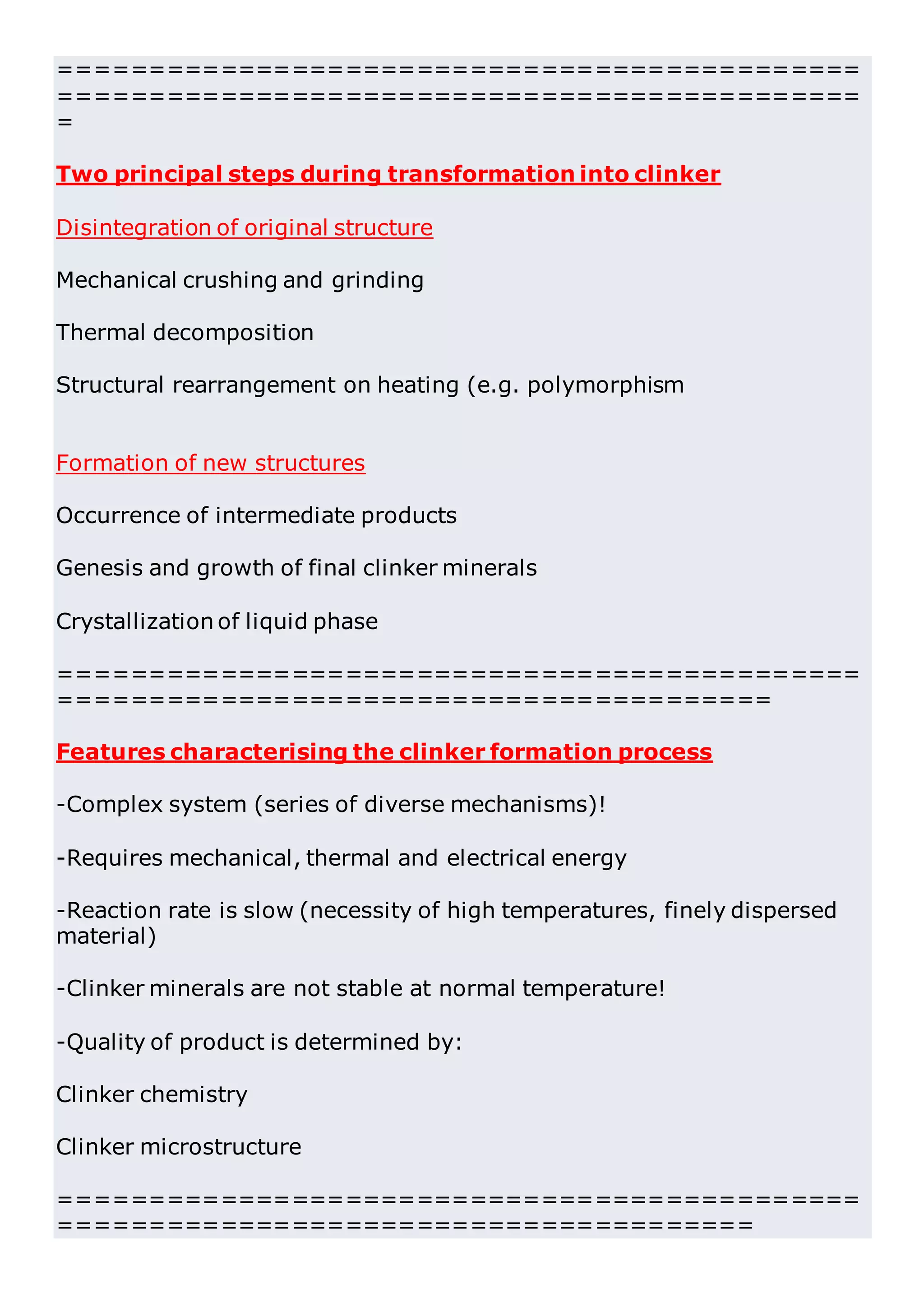Clinker formation-concepts | DOCX