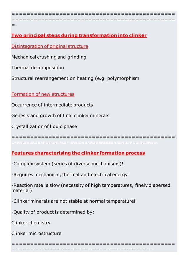 Clinker formation-concepts | DOCX | Chemistry | Science