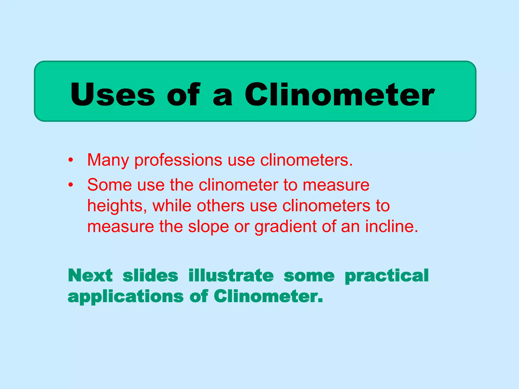 Clinometer by Vinod Thombre - Patil | PPT