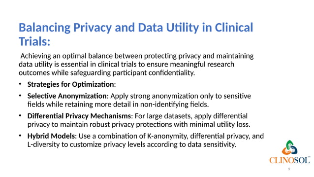 Data Anonymization for protecting patient privacy in Clinical Trials | PPTX